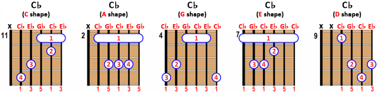 How to Play C♭ major Chord on Guitar, Ukulele and Piano [with PDF]